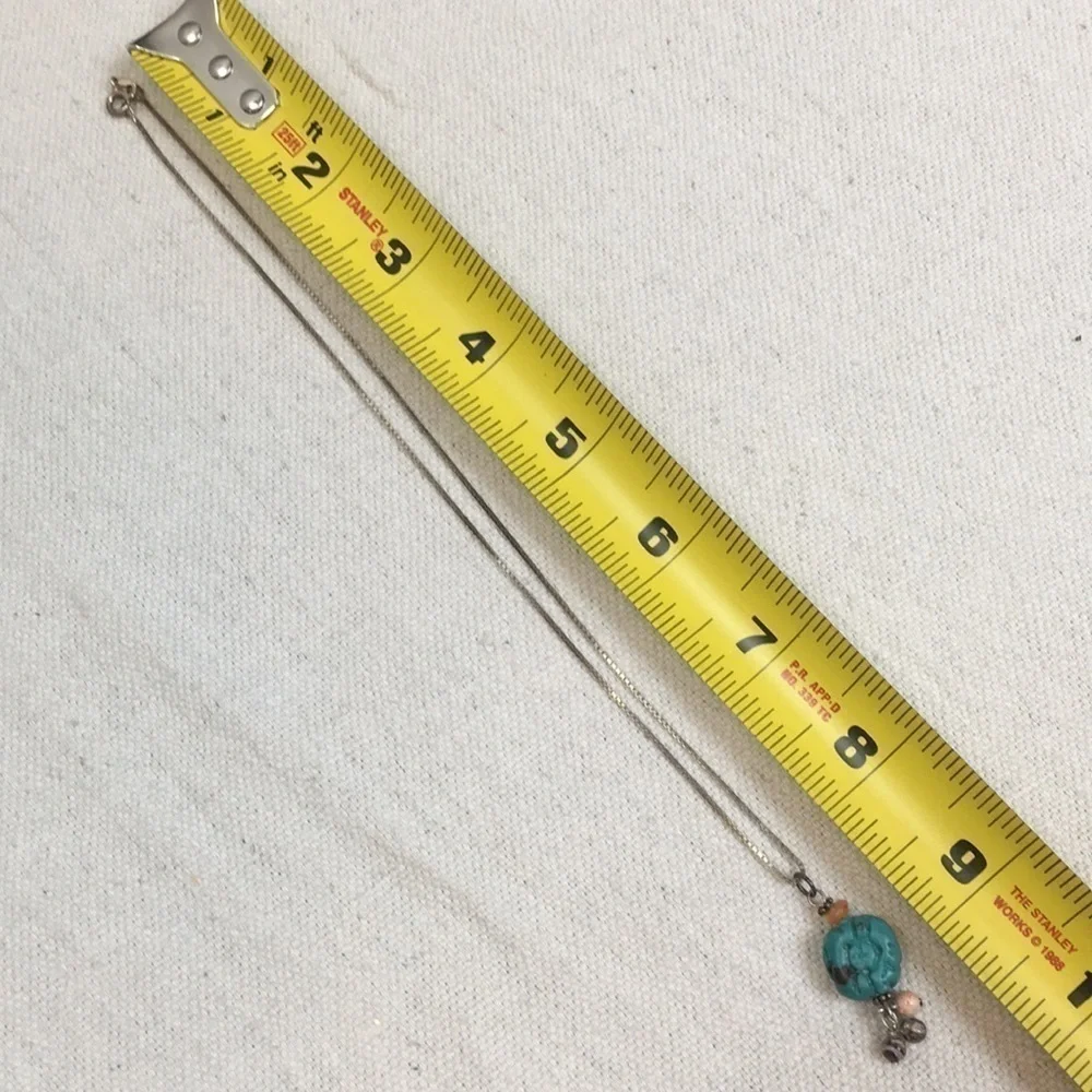 Jewelry | Sterling Silver Box Chain With Turquoise Pendant | Poshmark
